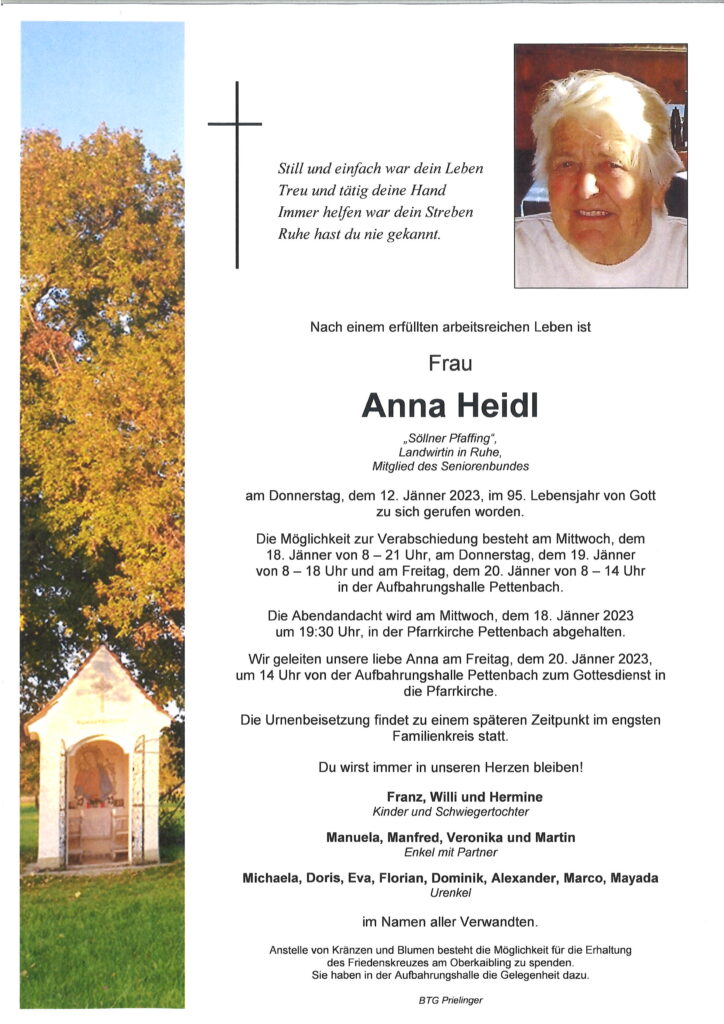 Anna Heidl | Bestattung Prielinger