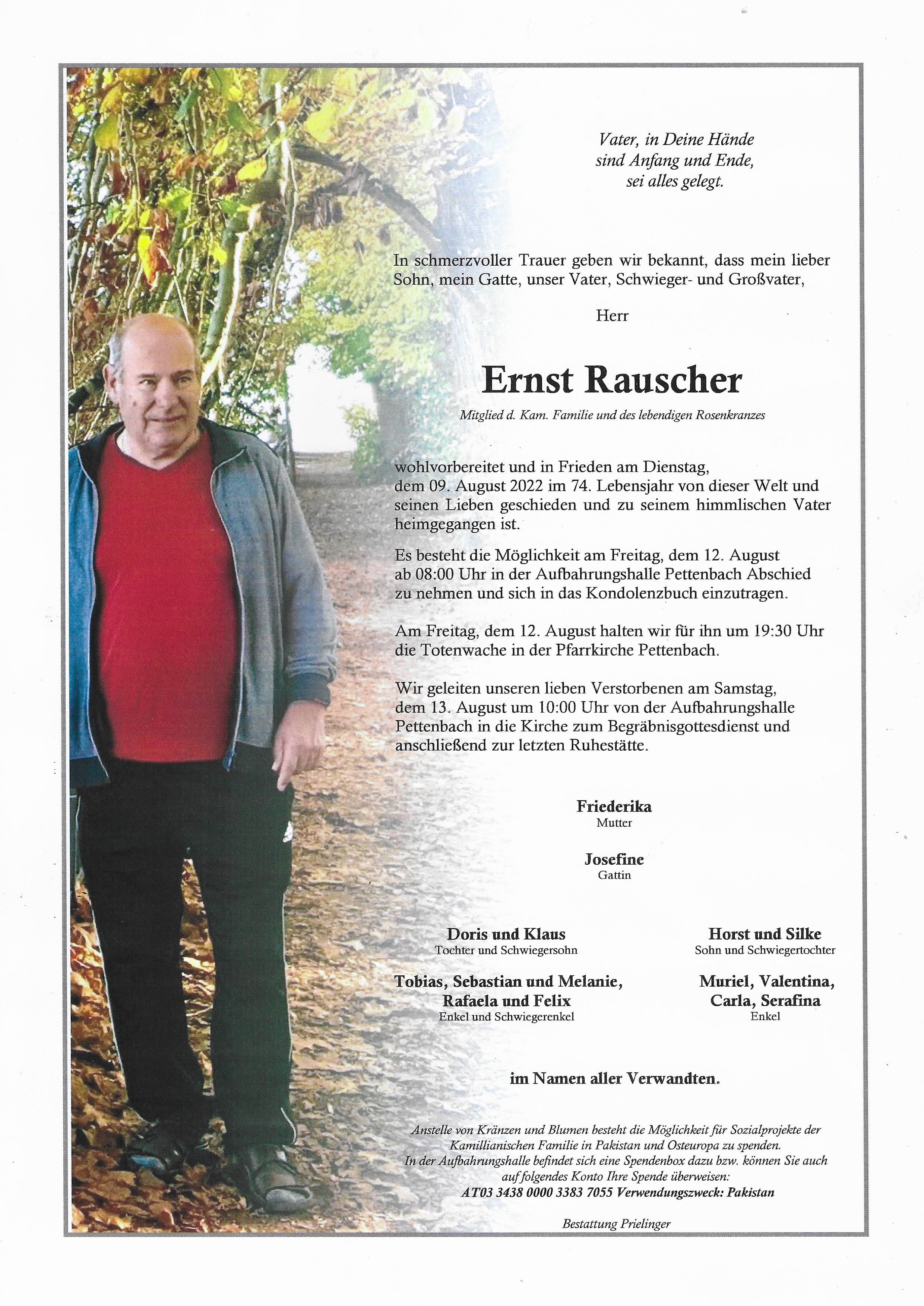 Ernst Rauscher | Bestattung Prielinger